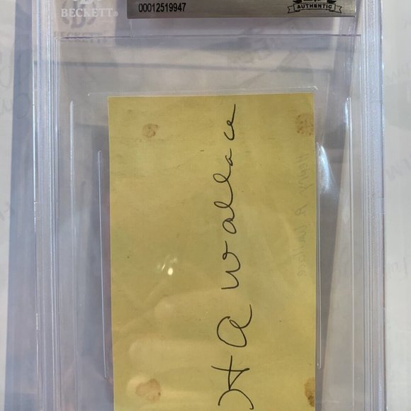 Other | Beckett Henry Agard Wallace Signed Vice President For Fdr ...